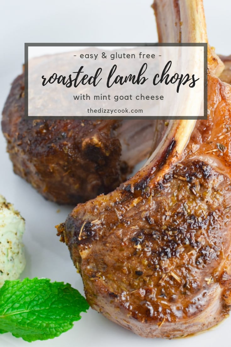 Roasted Lamb Chops with Mint Goat Cheese - The Dizzy Cook