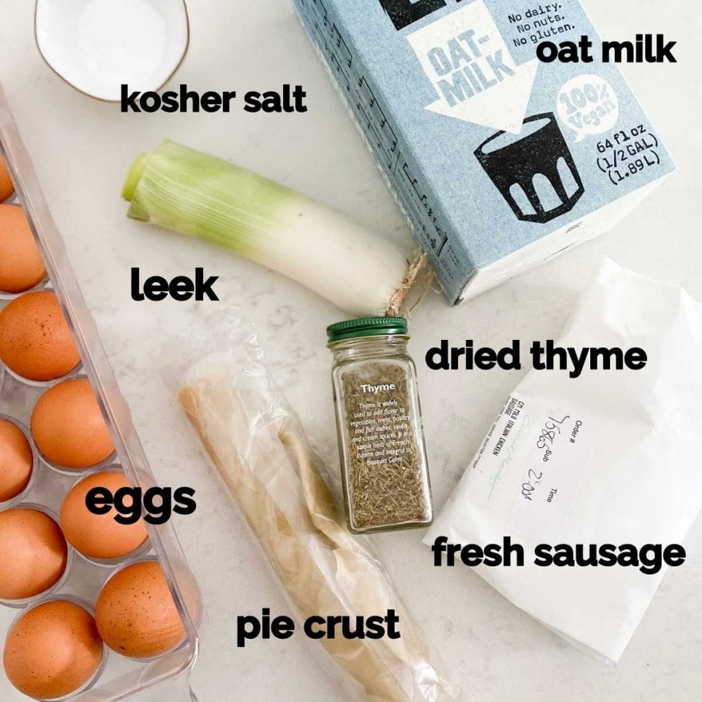Dairy Free Quiche with Leeks and Sausage - The Dizzy Cook