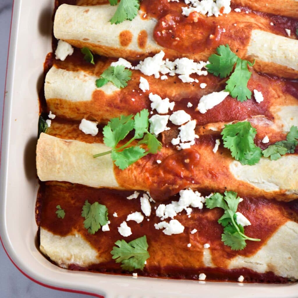 Healthy Beef Enchiladas - The Dizzy Cook