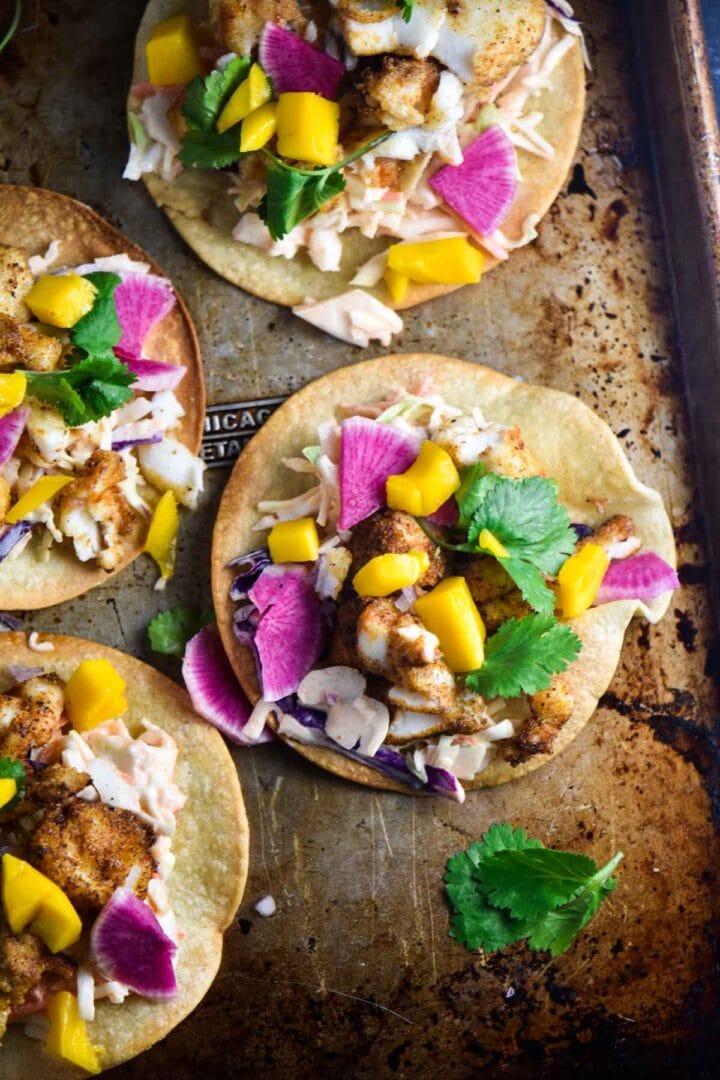 Fish Tostadas (Baja-Style) - The Dizzy Cook