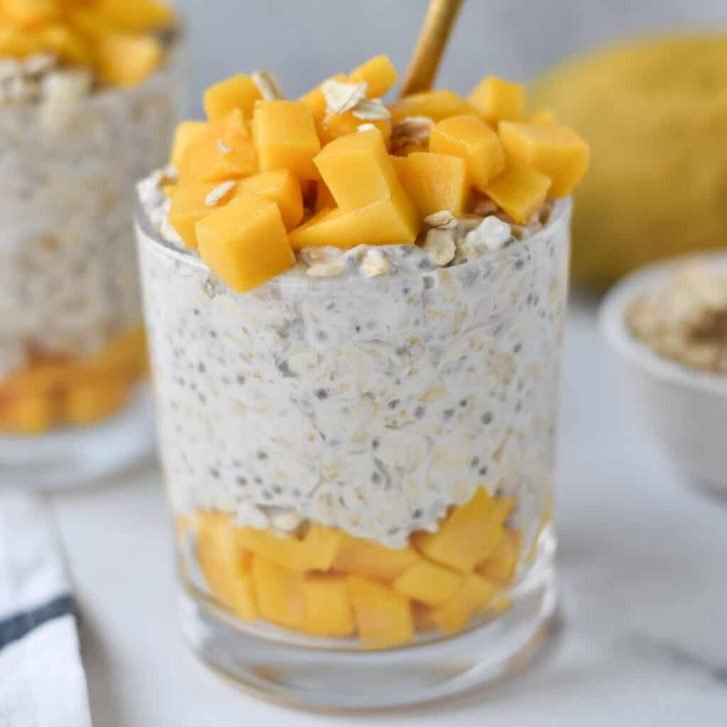 Mango Overnight Oats - The Dizzy Cook