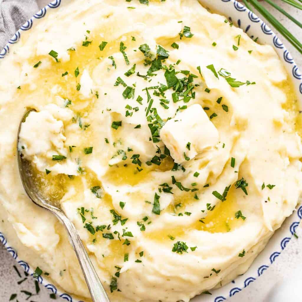 Easy Boursin Mashed Potatoes - The Dizzy Cook