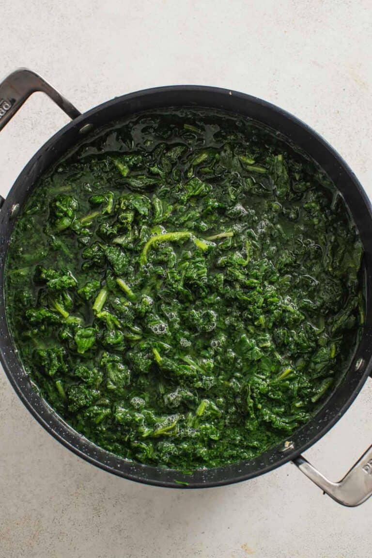 Baked Creamed Spinach (From Frozen) - The Dizzy Cook
