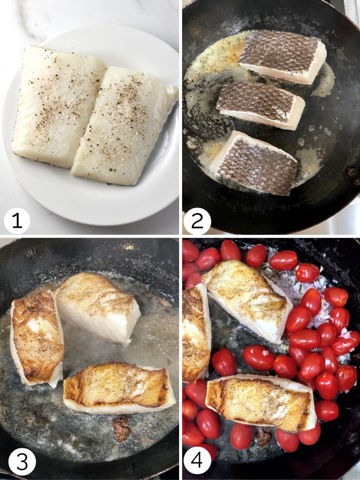 Pan Seared Sea Bass with Shallot Butter Sauce - The Dizzy Cook