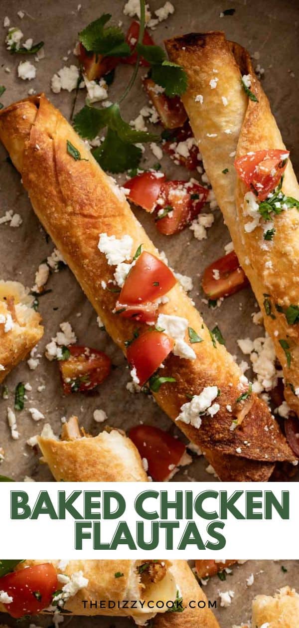 Baked Chicken Flautas - The Dizzy Cook