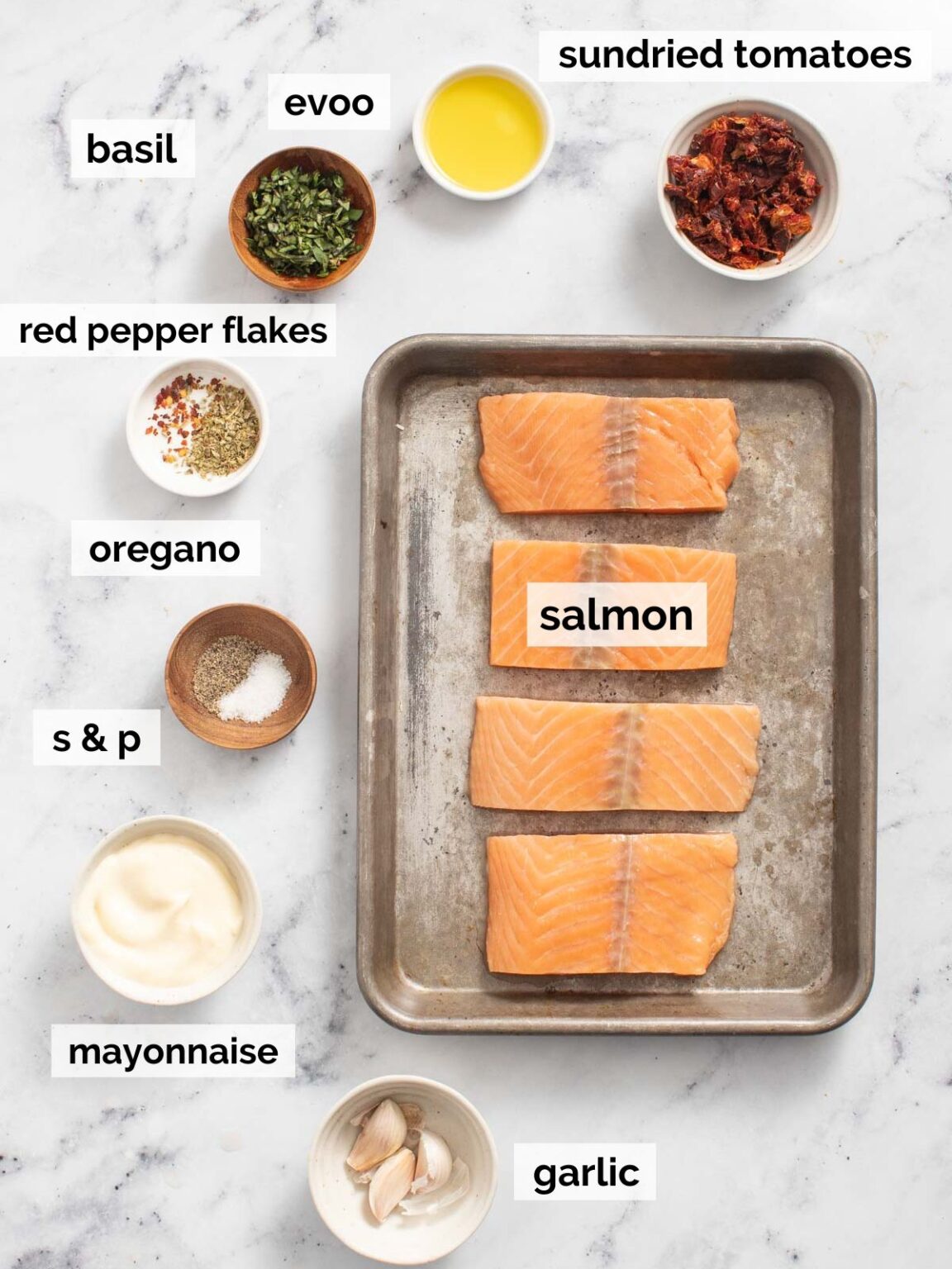 Baked Salmon with Sun-dried Tomato Mayo - The Dizzy Cook