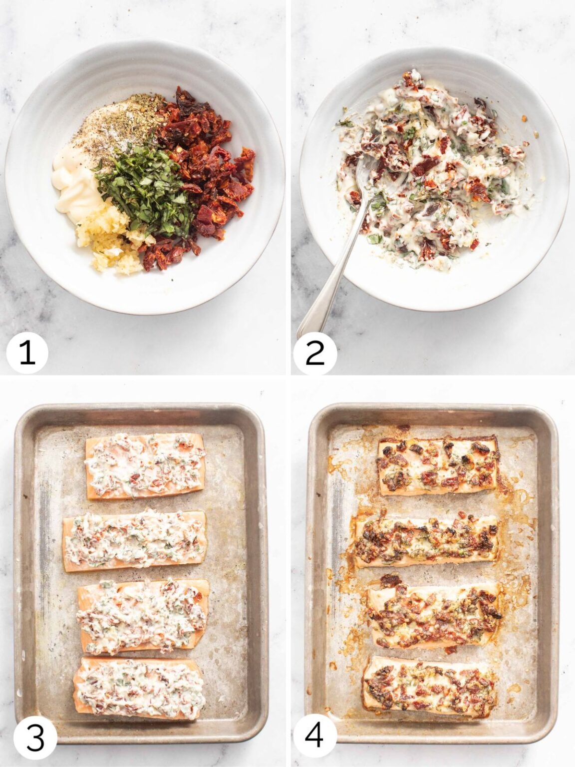 Baked Salmon with Sun-dried Tomato Mayo - The Dizzy Cook