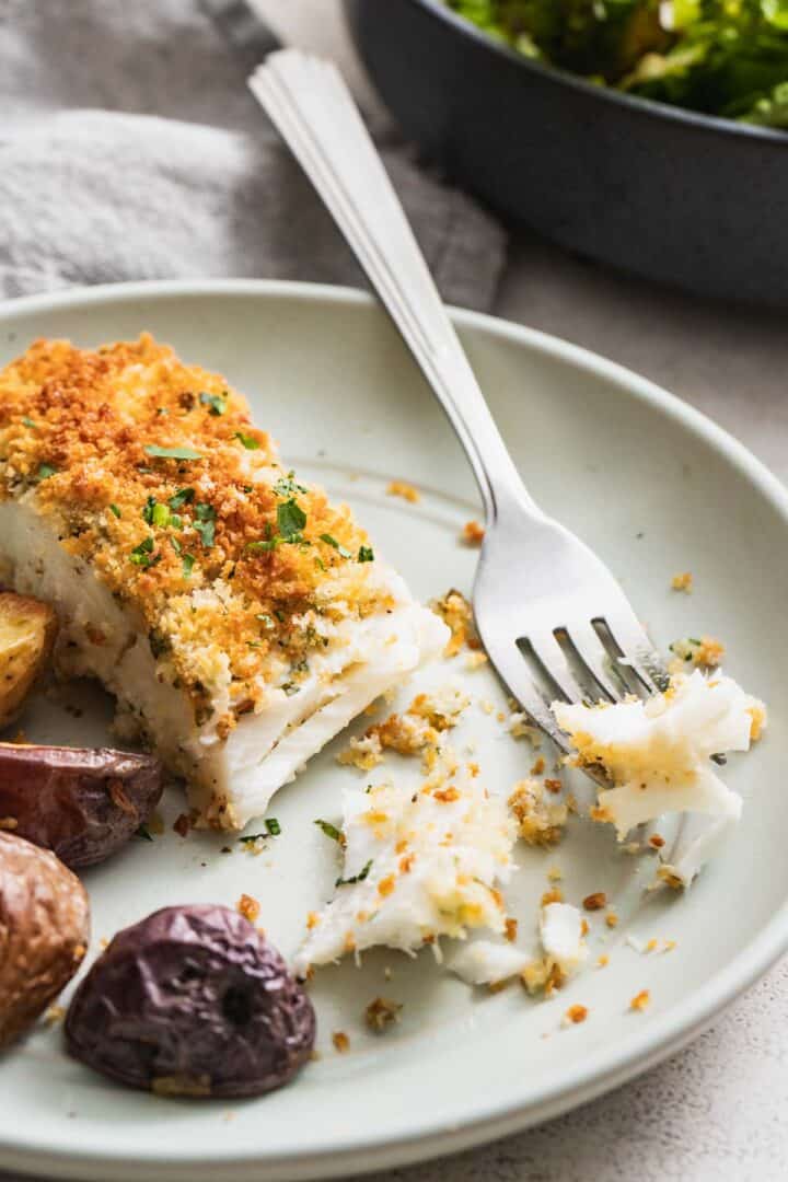 Air Fryer Halibut with Crispy Panko - The Dizzy Cook