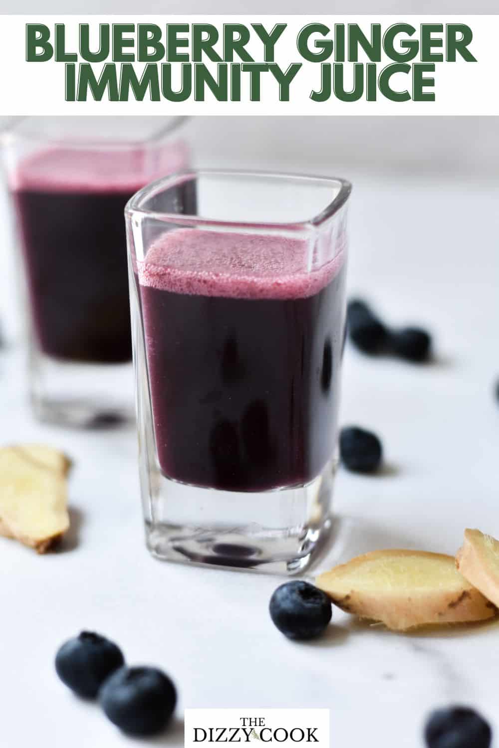 Homemade Immunity Shot with Ginger and Blueberries - The Dizzy Cook