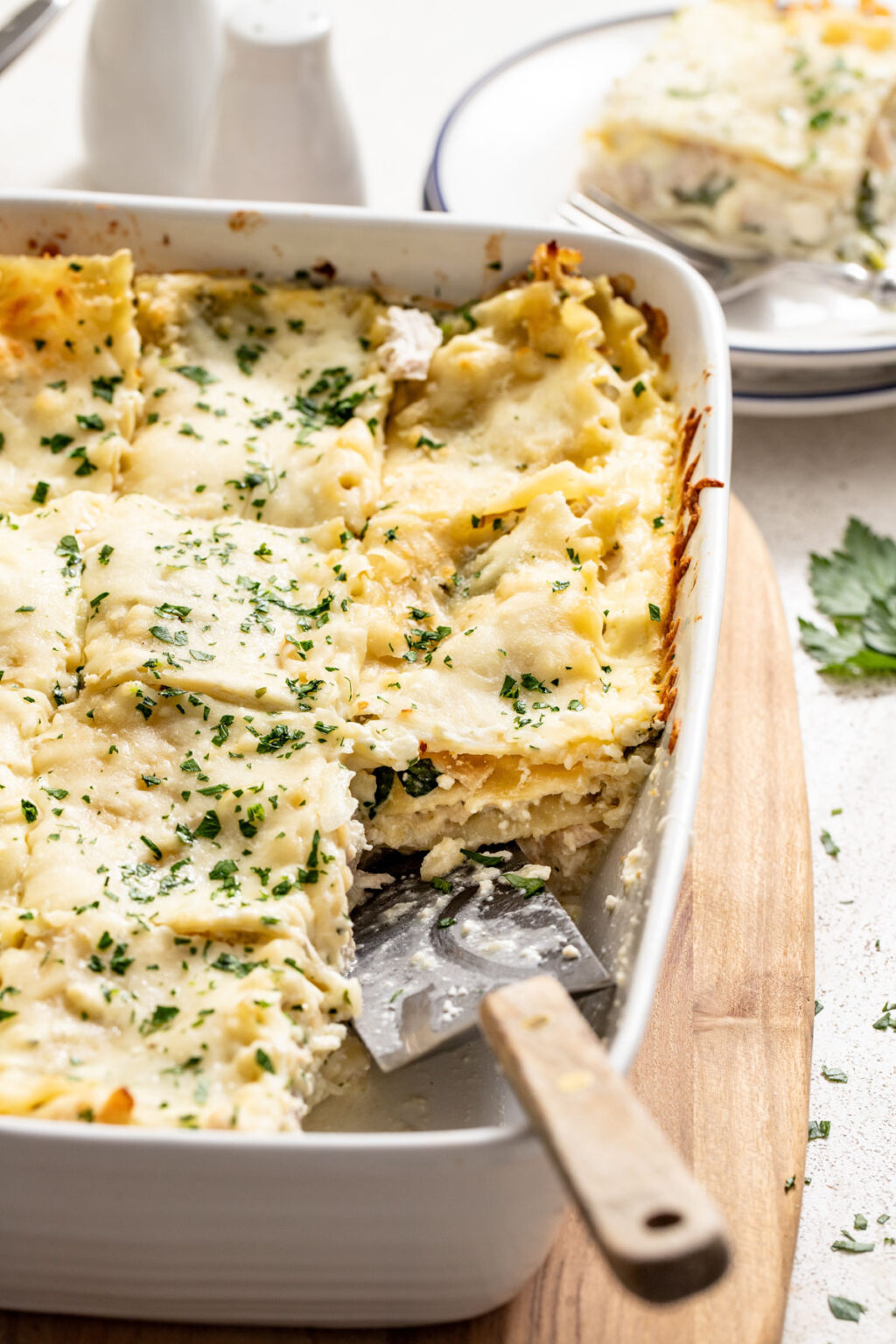 Chicken Alfredo Lasagna with Boursin - The Dizzy Cook