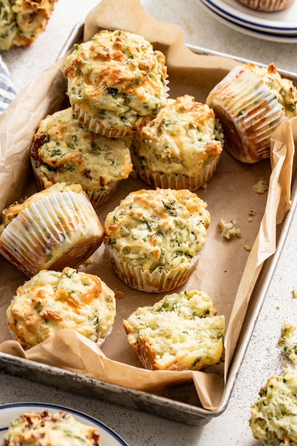 Savory Cheese Breakfast Muffins - The Dizzy Cook