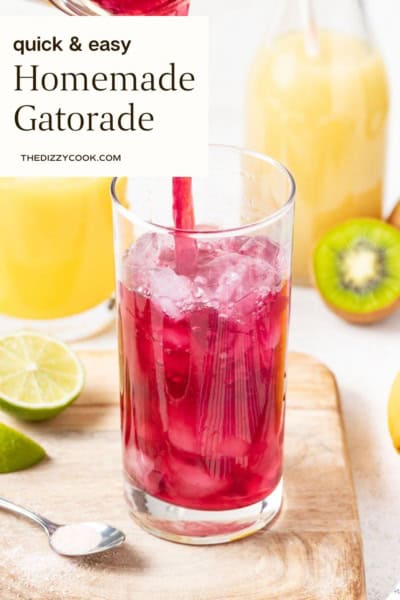 Easy Homemade Gatorade (4 Flavors) - The Dizzy Cook