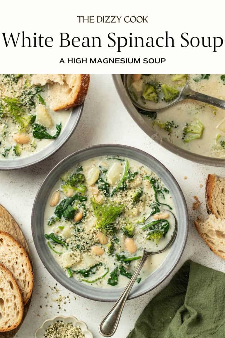 Creamy White Bean Soup with Spinach - The Dizzy Cook