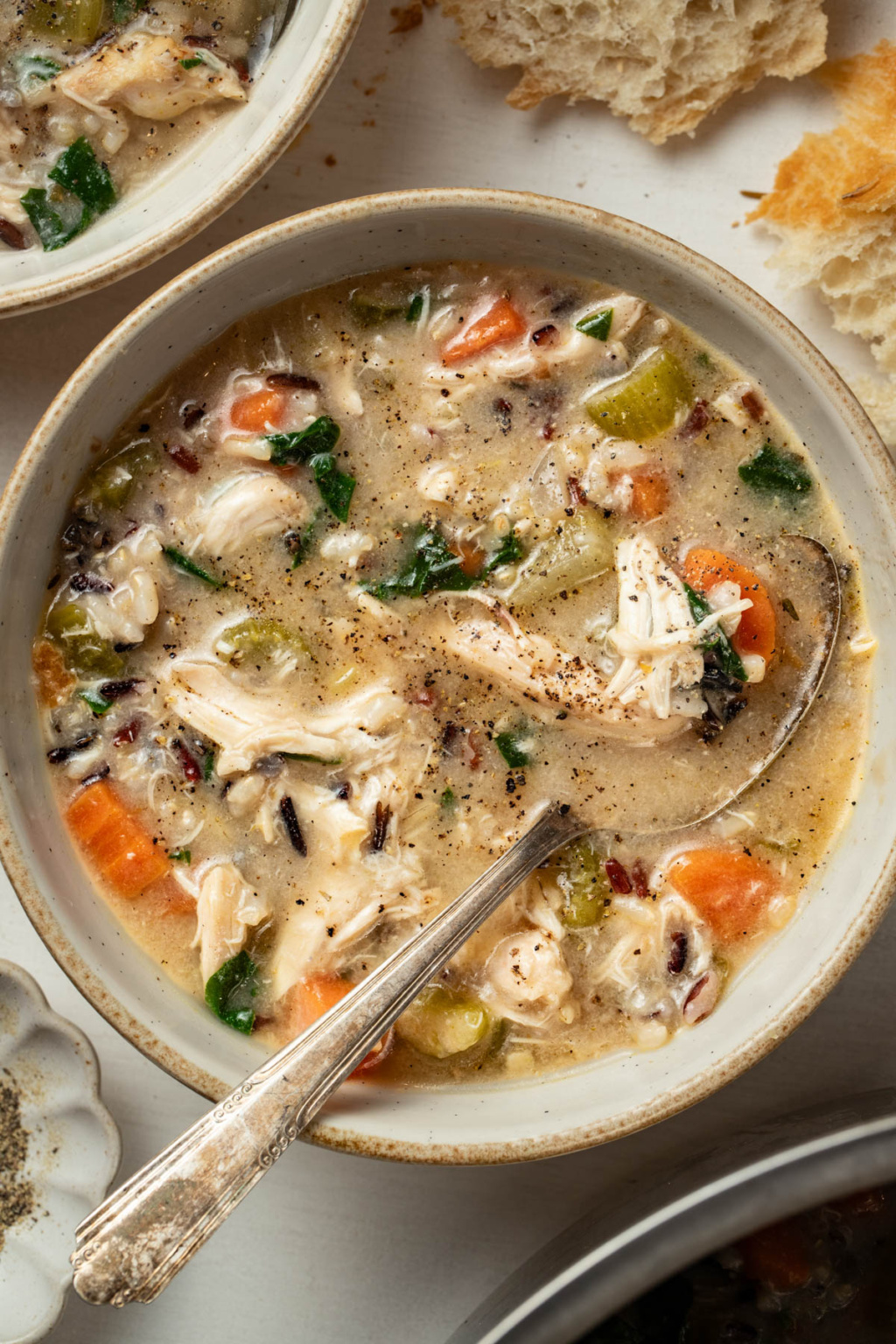 Creamy Chicken and Wild Rice Soup - The Dizzy Cook