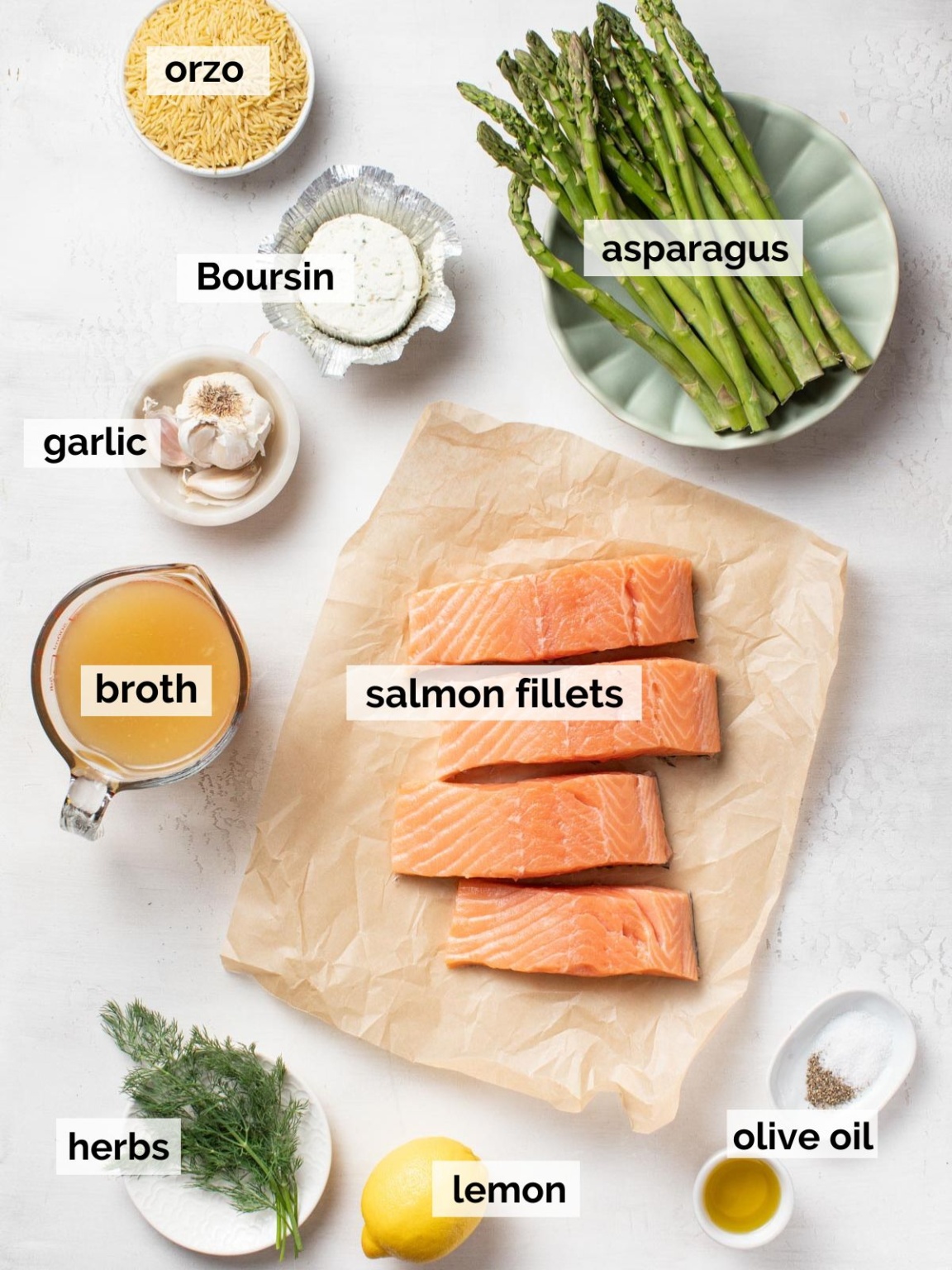 One Pan Salmon with Creamy Lemon Orzo and Asparagus - The Dizzy Cook